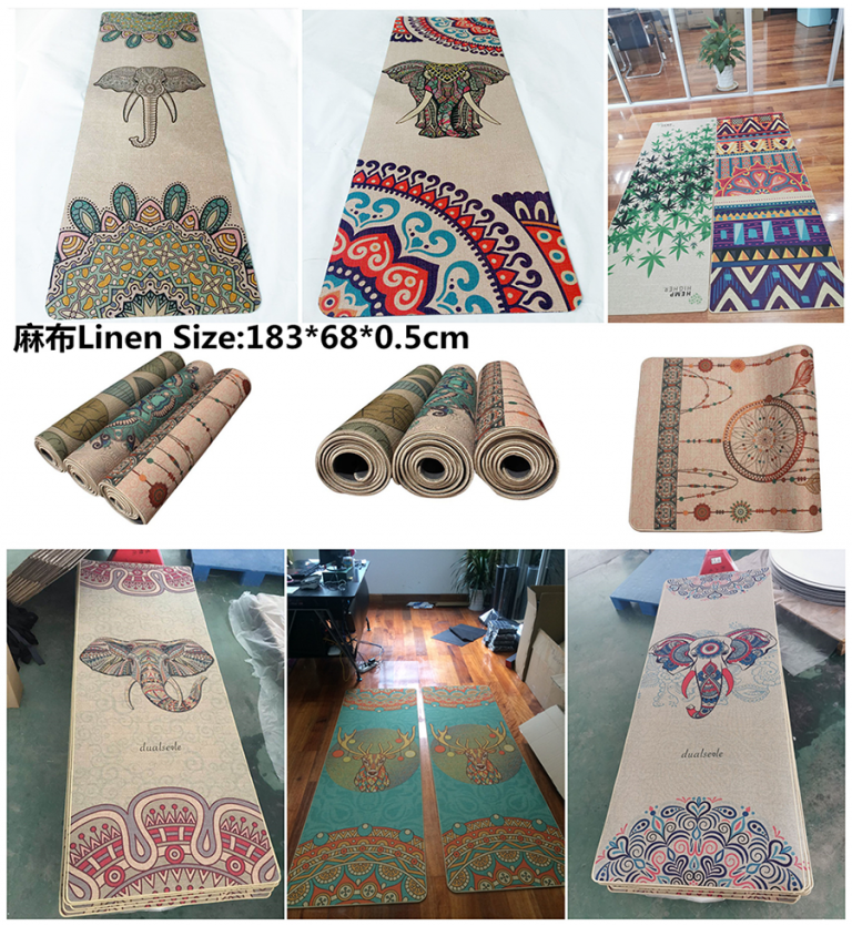 Jute/Linen Natural Rubber Yoga Mat - Yoga Mats Manufacturer