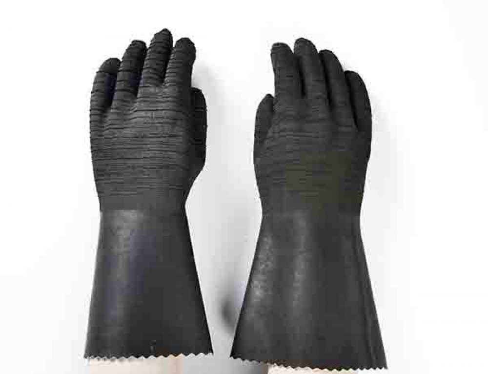 12″ rubber glove with cotton linning-rough finish - SOMAXFLEX